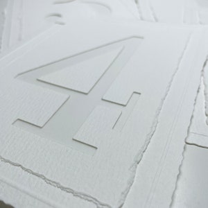 Wedding Table Numbers - Hand-torn Deckled Table Numbers on Watercolor ...