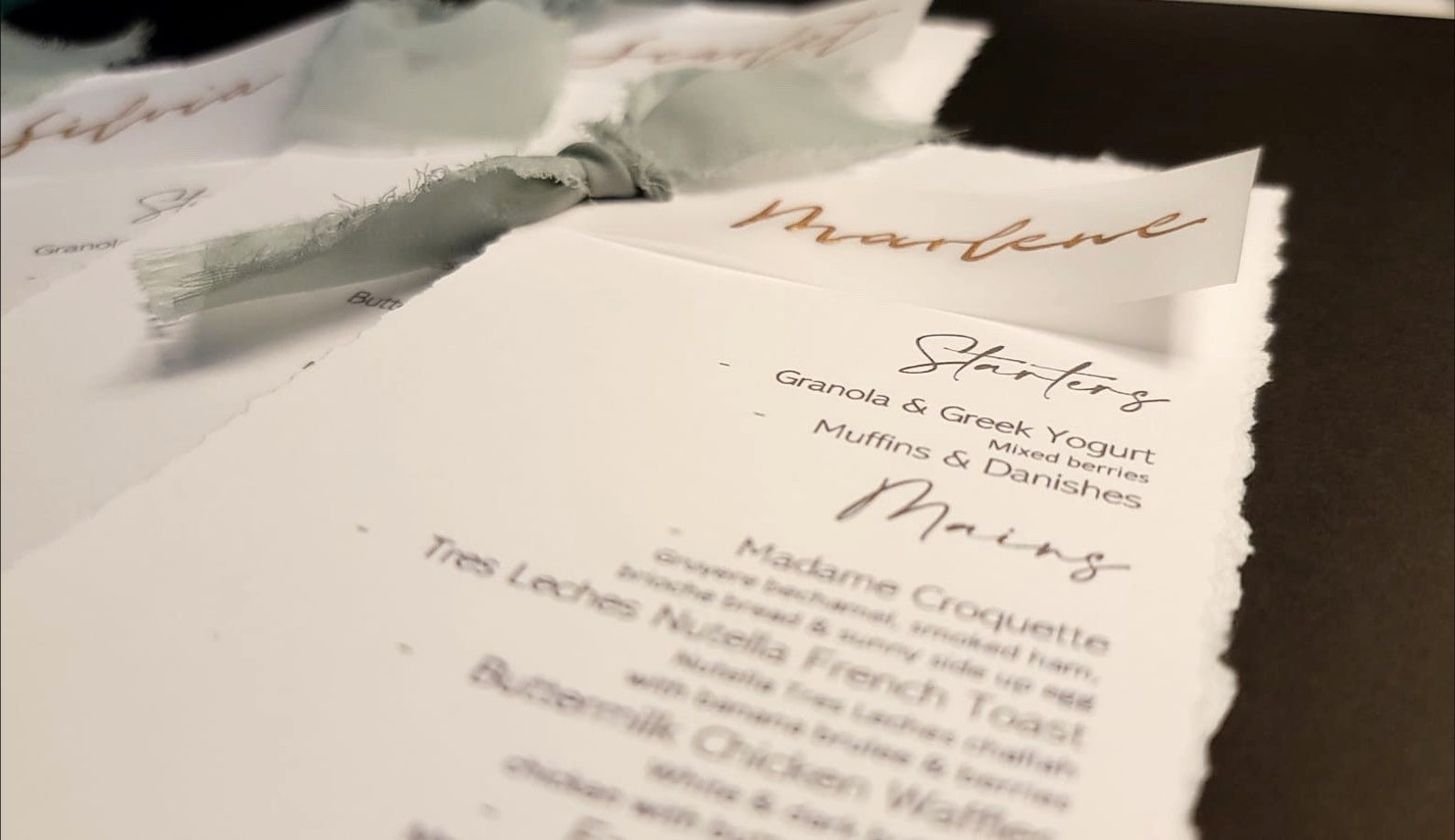 Wedding Menu Cards Menu Card With Place Card Calligraphy - Etsy