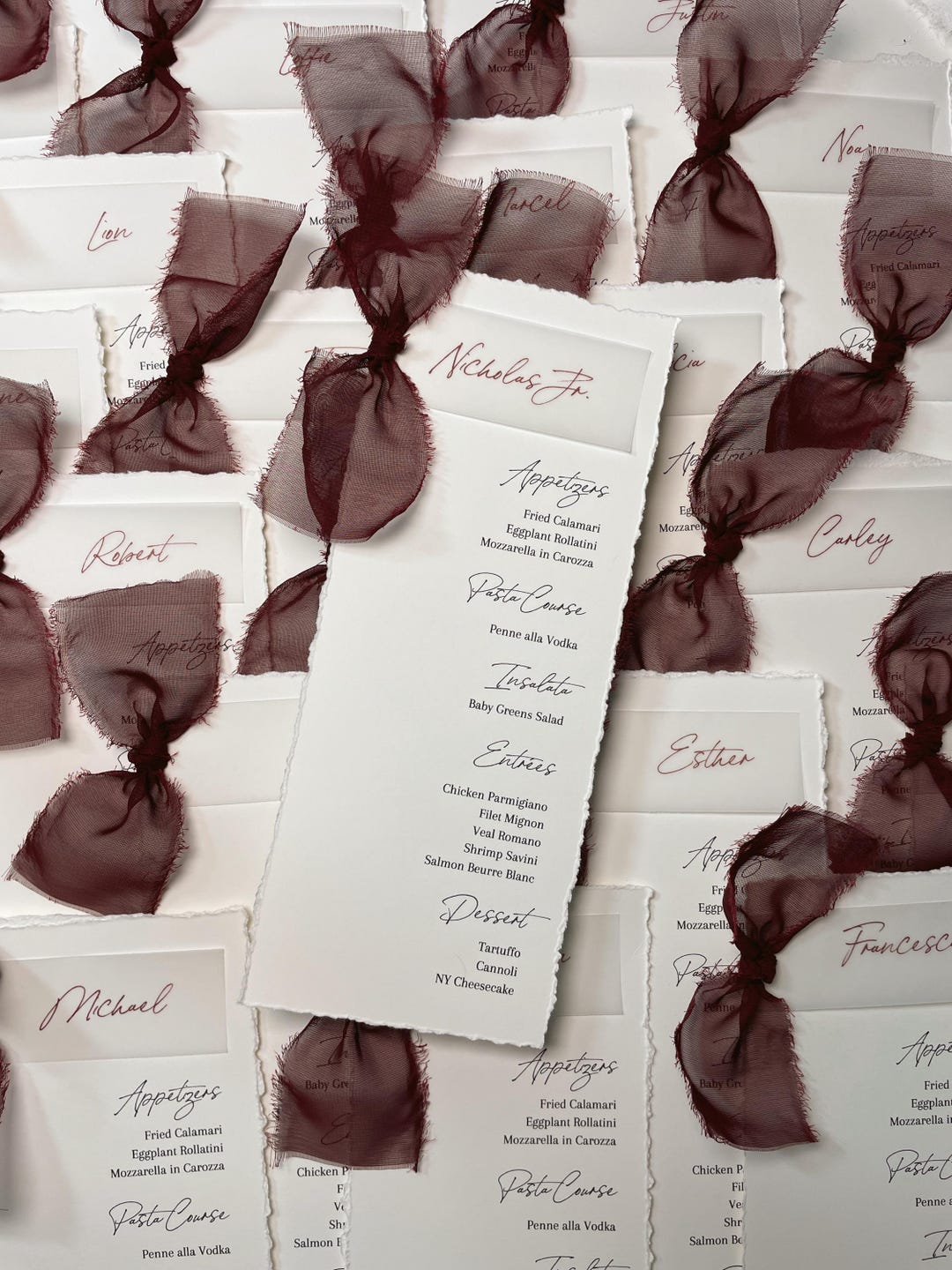 Wedding Menu Cards | Menu Card With Place Card | Calligraphy Menu Card ...