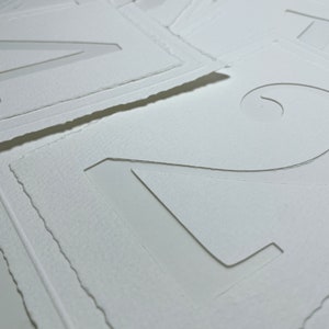 Wedding Table Numbers - Hand-torn Deckled Table Numbers on Watercolor ...