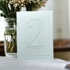 Wedding Table Numbers - Hand-torn Deckled Table Numbers on Watercolor ...