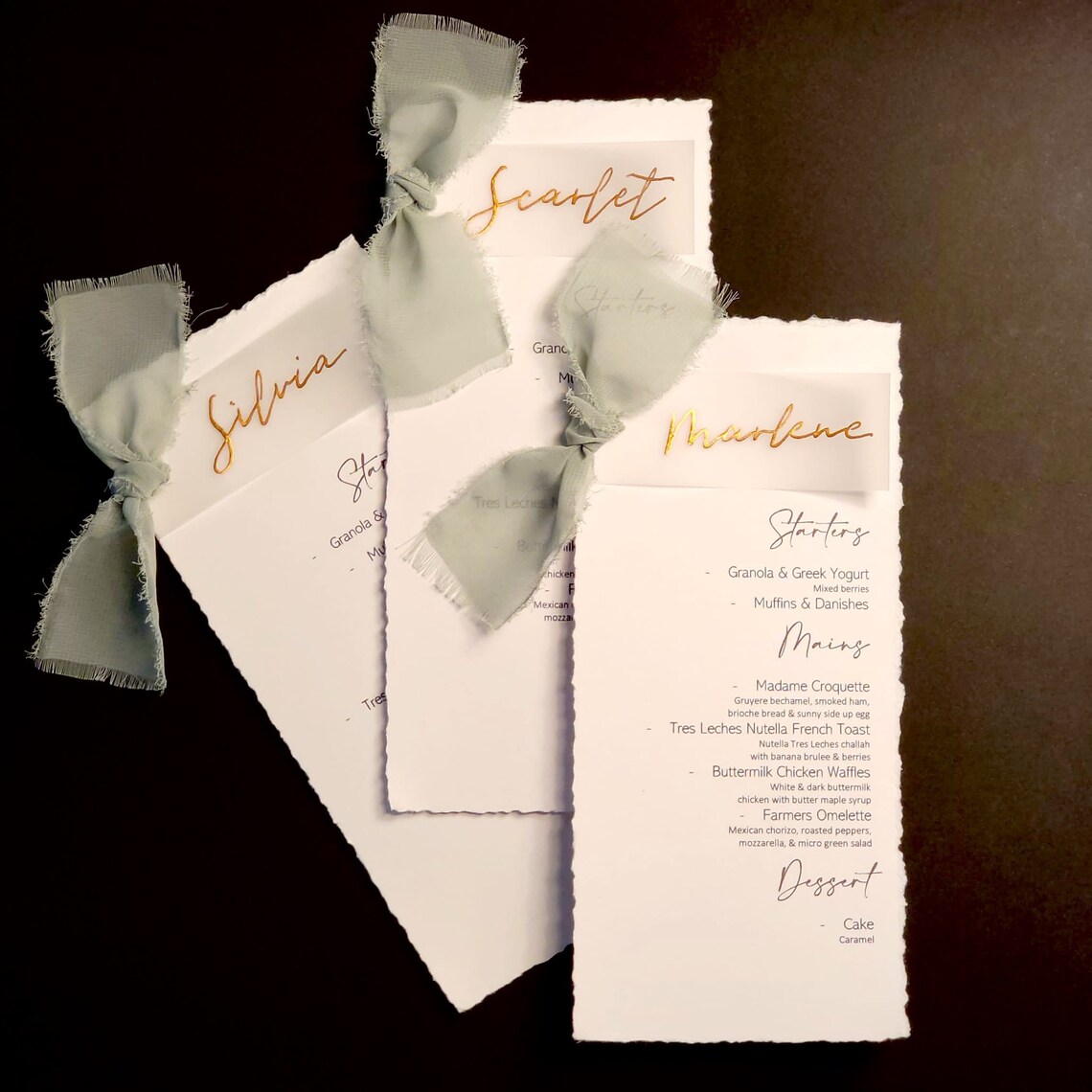 Wedding Menu Cards Menu Card With Place Card Calligraphy - Etsy