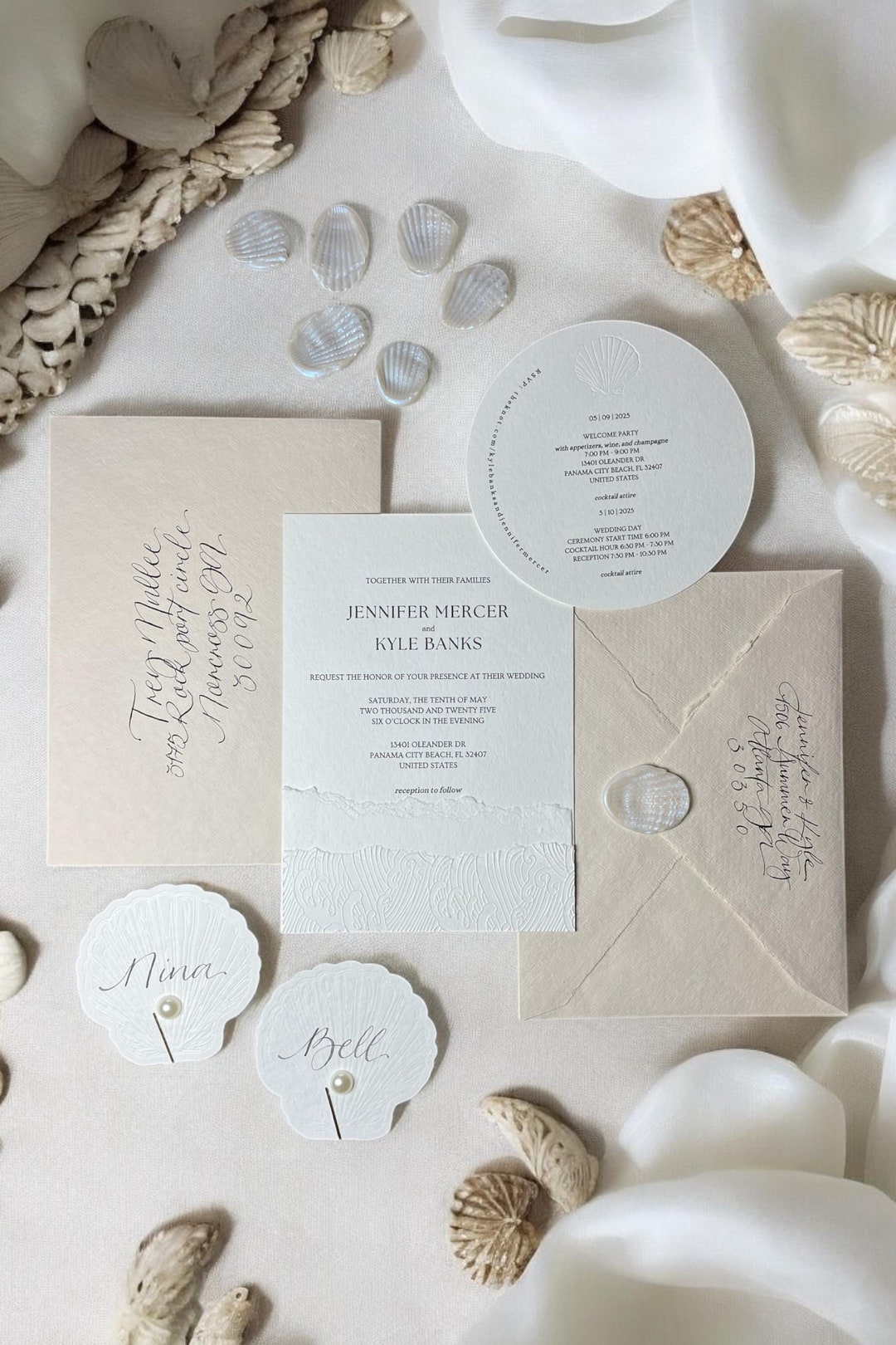 Ocean Inspired Invitation Suite - Wedding Invitation With Ocean ...