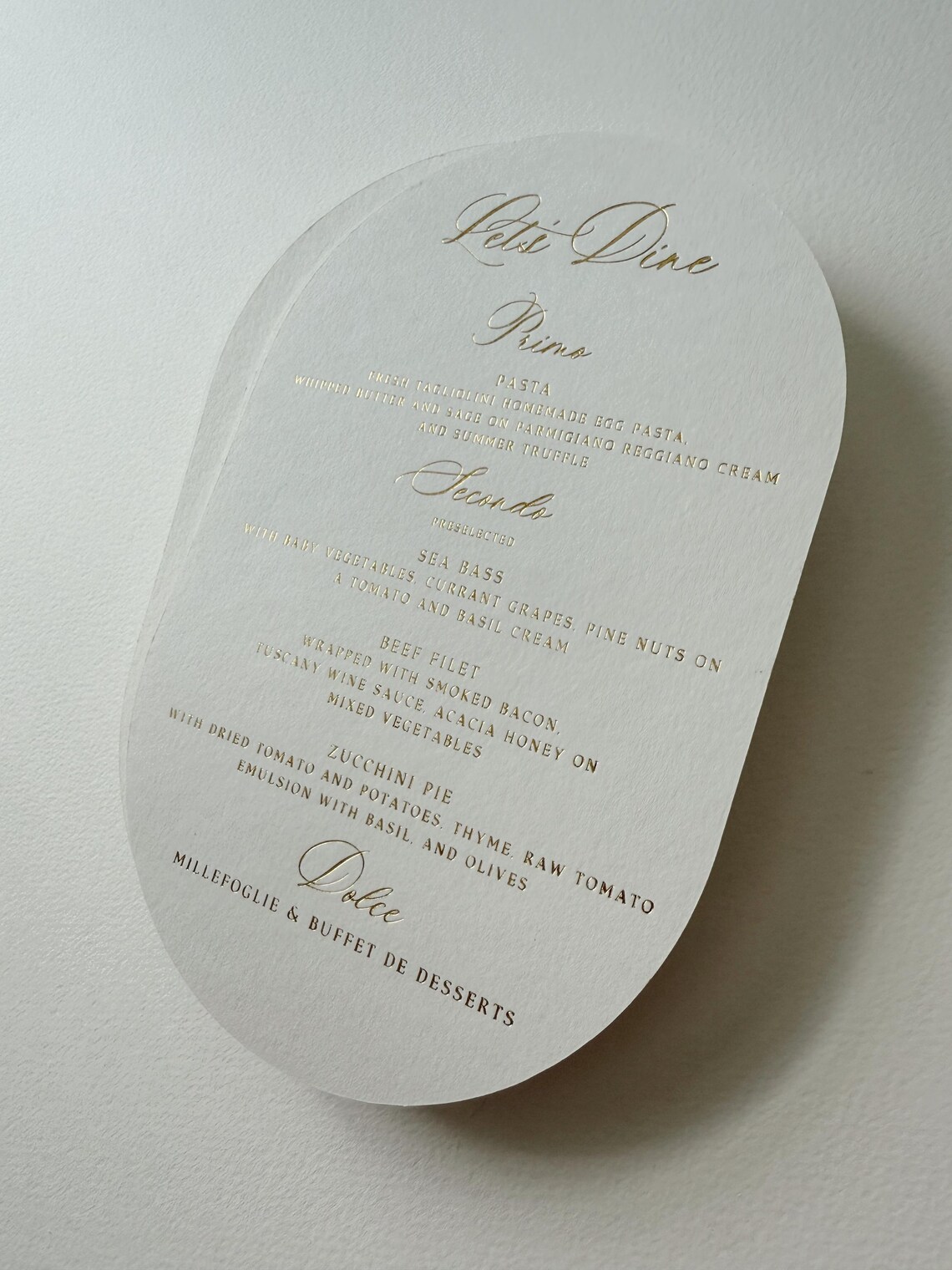 Elegant Embossed Floral Wedding Menu | Double-sided Handmade Paper Menu ...