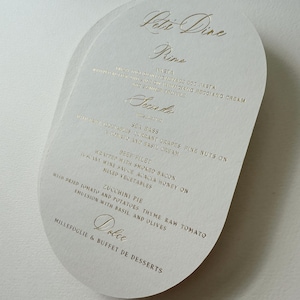 Elegant Embossed Floral Wedding Menu | Double-sided Handmade Paper Menu ...