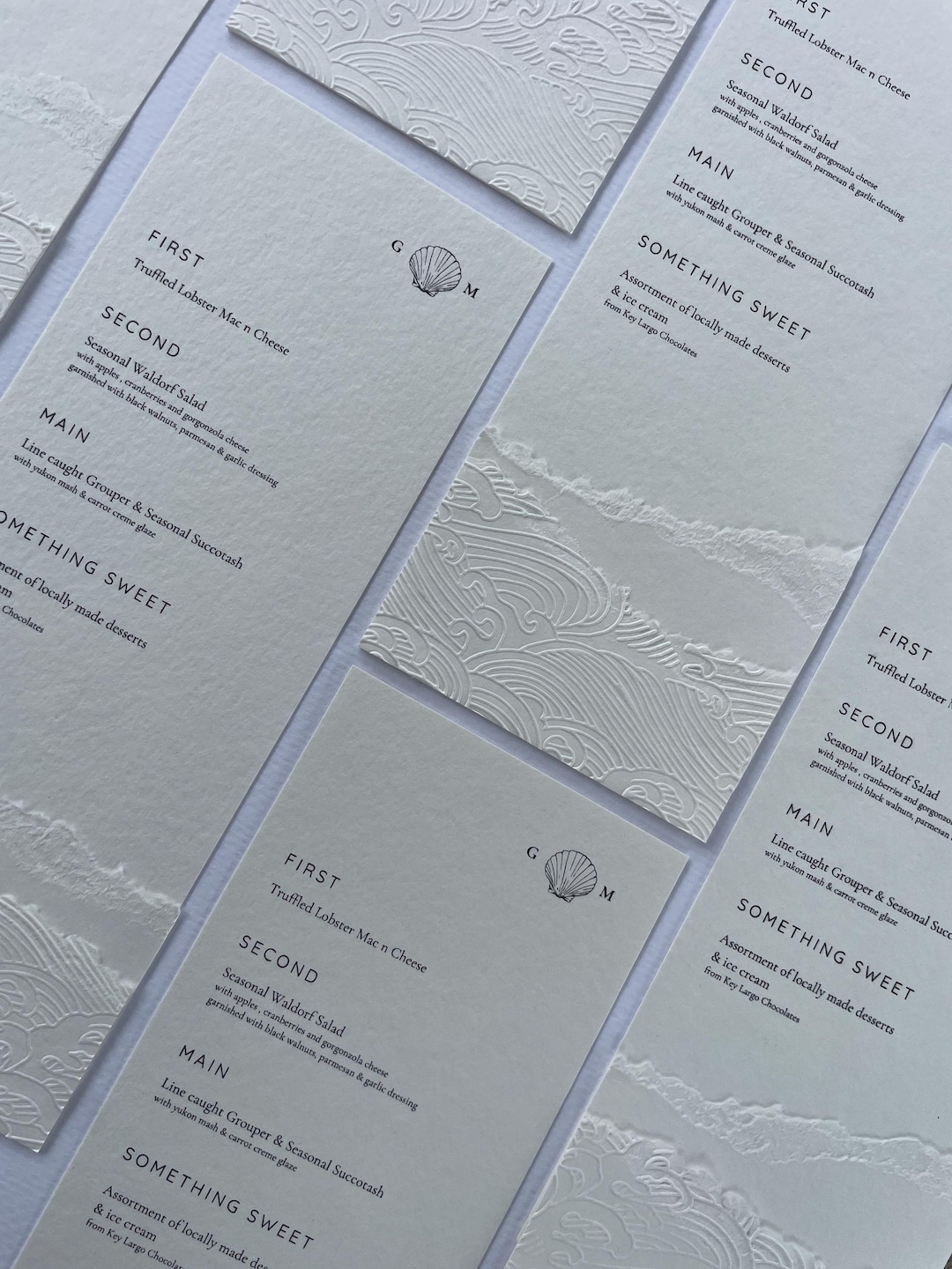 Ocean Sea Beach Wedding Menu With Embossing | Wedding Menu | Coastal ...