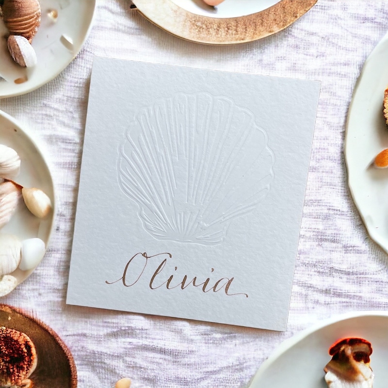 Sea Shell Place Card - Etsy