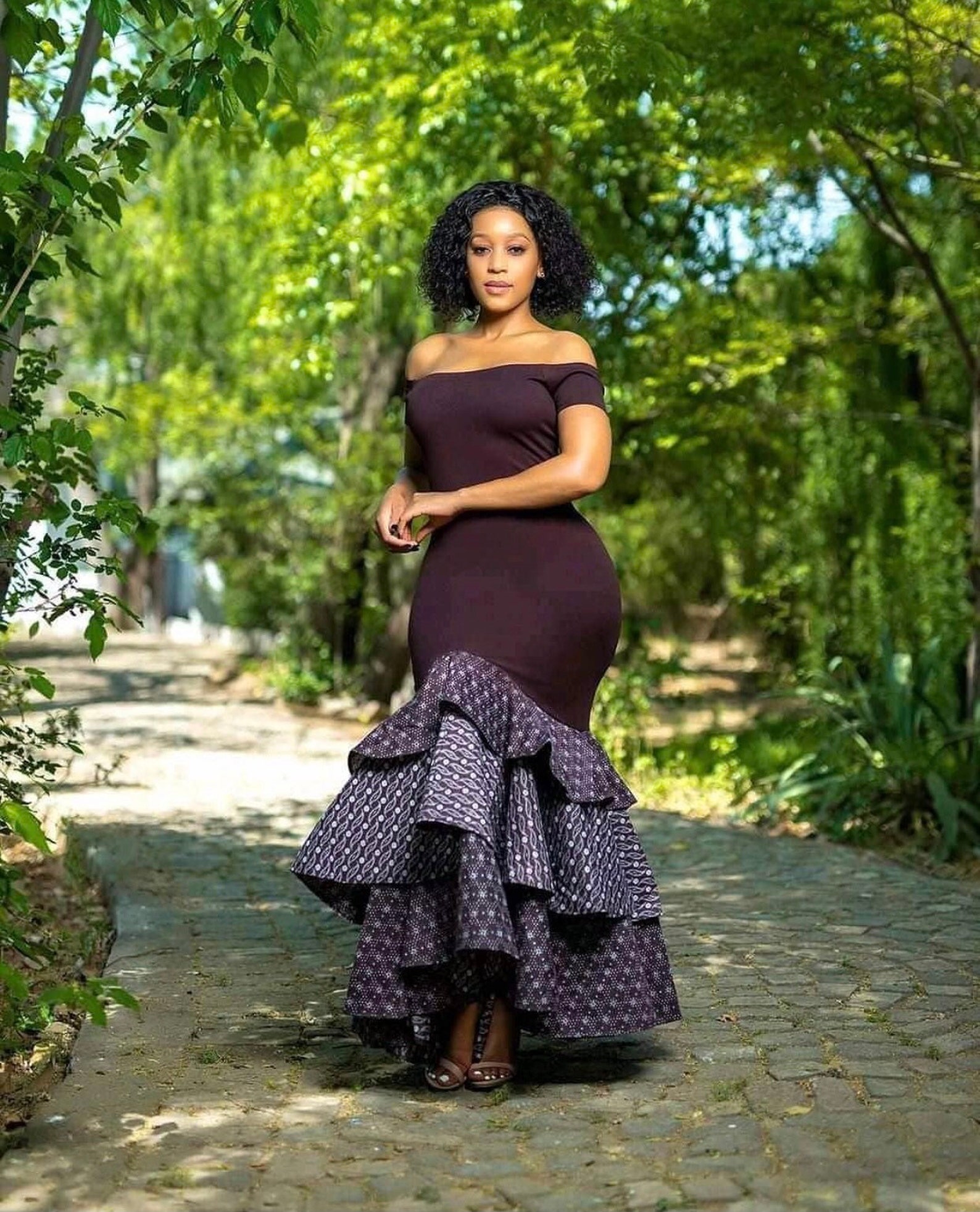 African Print Fit and Flare Dress, Traditional Reception Gown - Etsy