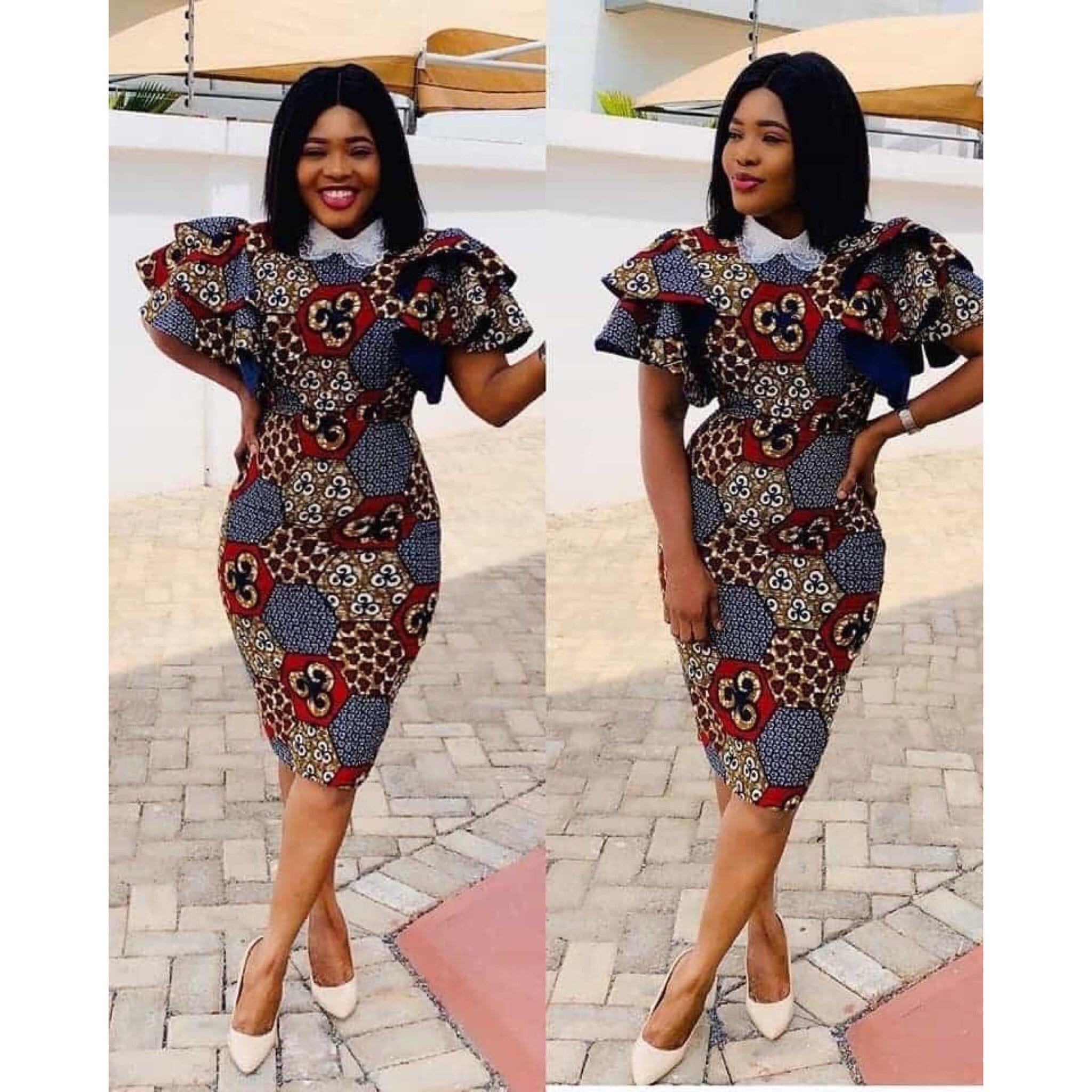 African Print Fit and Flare Dress, Traditional Gown - Etsy