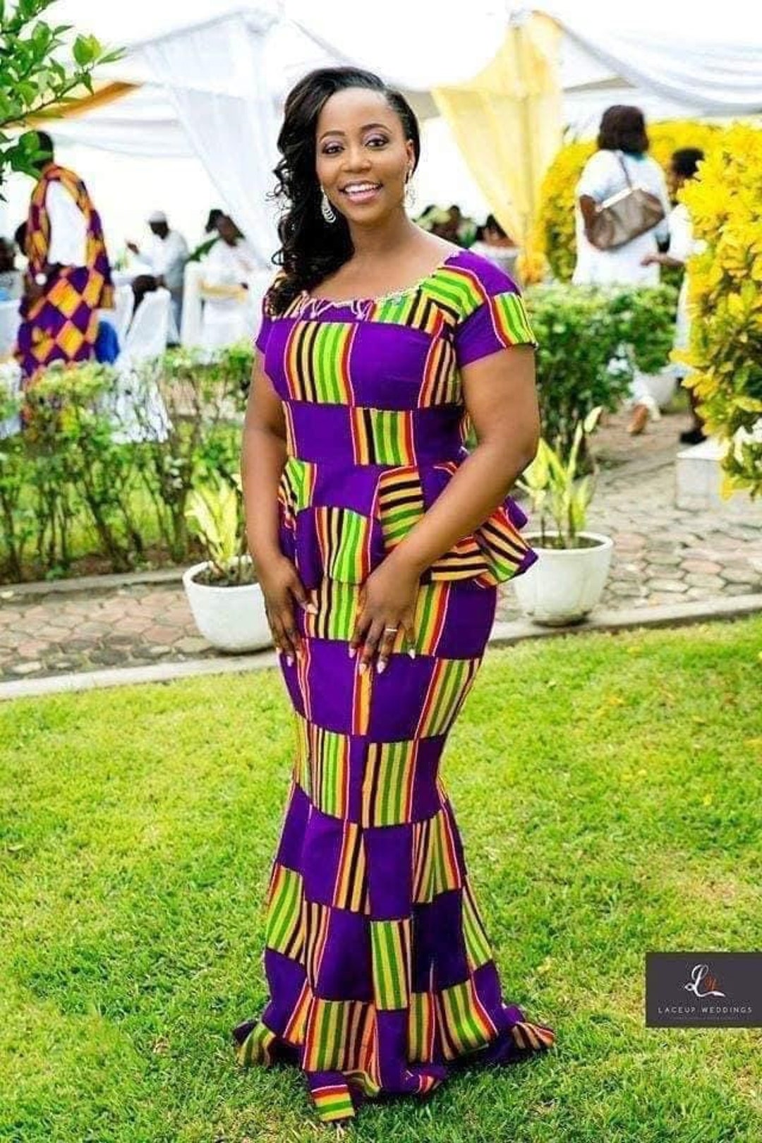 African Print Fit and Flare Gown, Traditional Reception Dress - Etsy