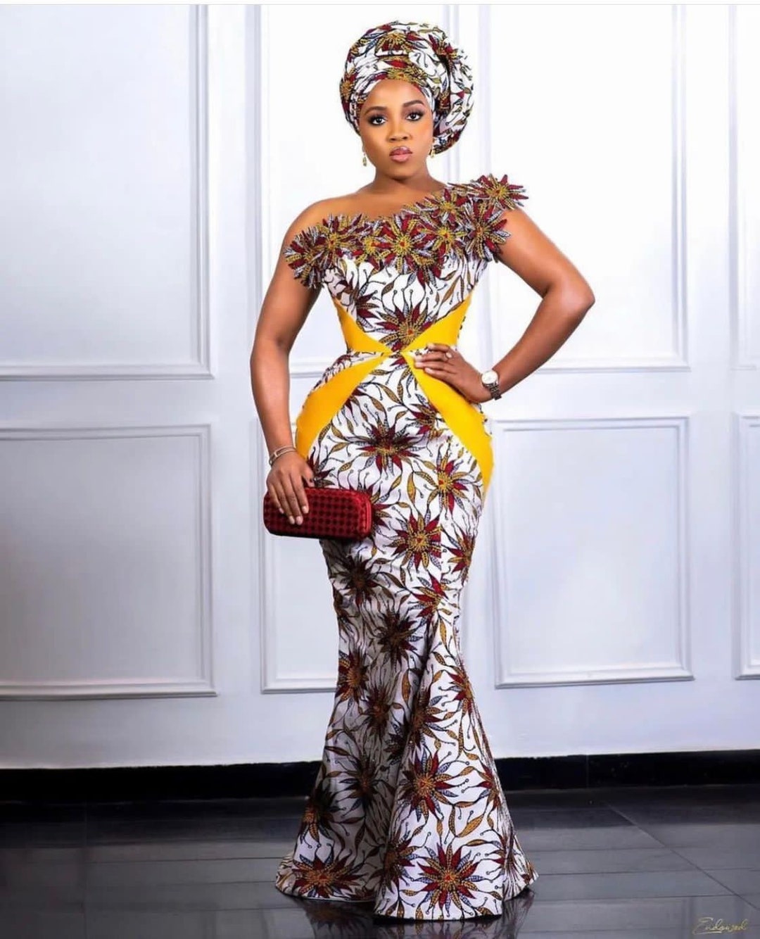 African Print Fit and Flare Gown, Traditional Formal Dress - Etsy