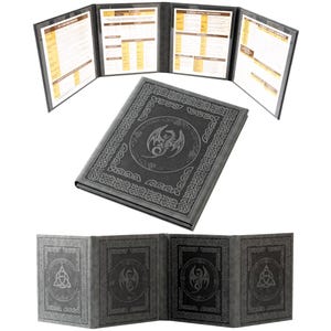 DND DM Screen With 4 Wider Panels - Embossed Faux Leather Celtic Knot ...