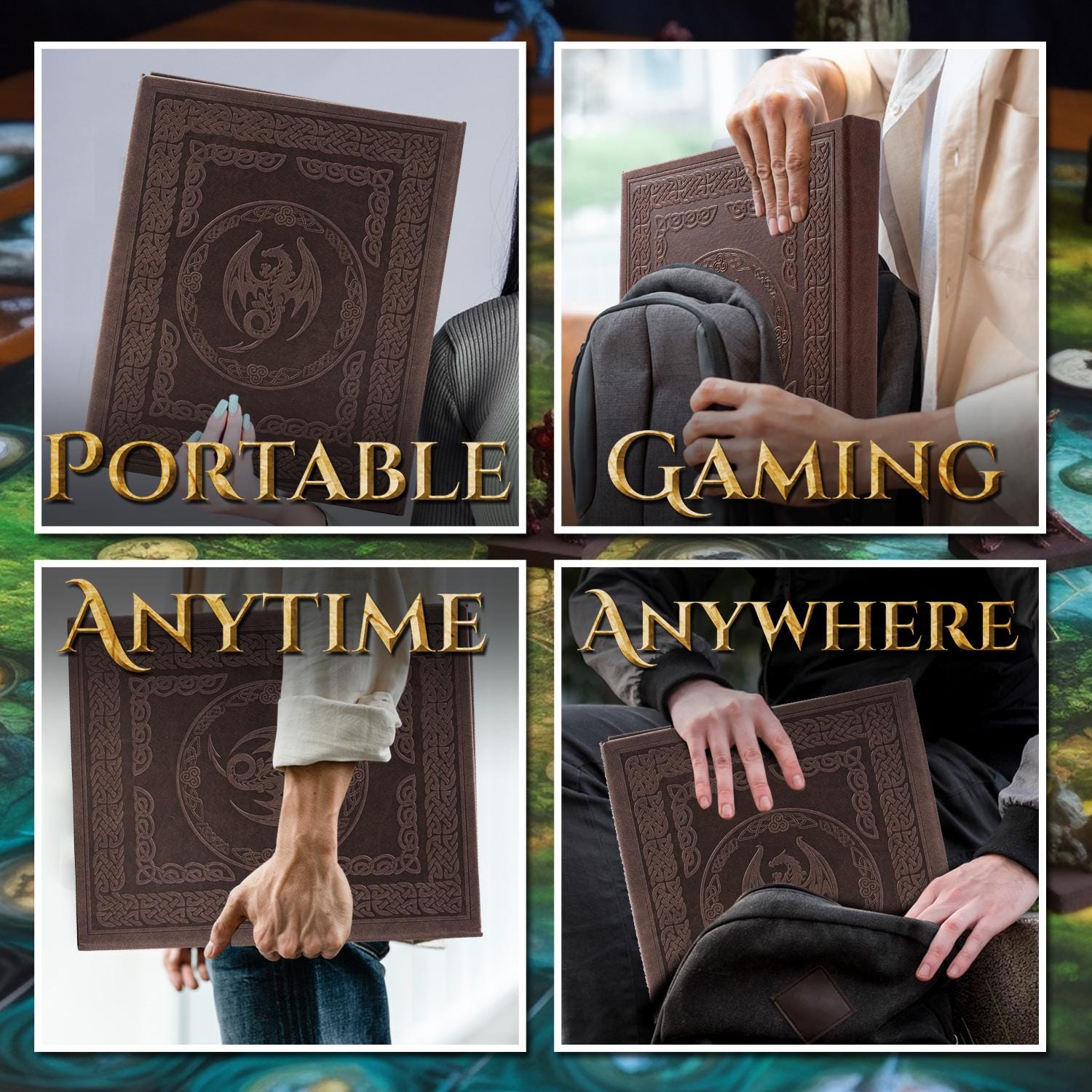 DND DM Screen With 4 Wider Panels - Embossed Faux Leather Celtic Knot ...