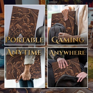 DND DM Screen With 4 Wider Panels - 3D Faux Leather Panoramic Battle ...