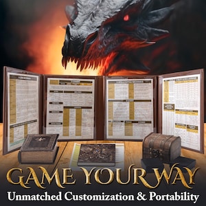 DND DM Screen With 4 Wider Panels - Embossed Faux Leather Celtic Knot ...