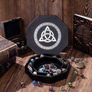DND Dice Tray Silver Celtic Knot & World Tree - Etsy