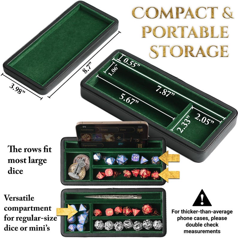 Dice Sanctum Dice Box Vault - Premium Case & Dice Tray for DND - Phone ...