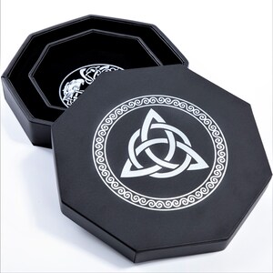 DND Dice Tray Silver Celtic Knot & World Tree - Etsy