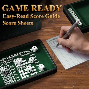 Deluxe Farkle Dice Tray and Storage - Faux Leather Travel Case With ...
