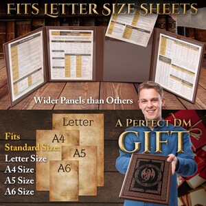 DND DM Screen With 4 Wider Panels - Embossed Faux Leather Celtic Knot ...