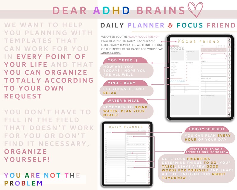 ADHD Growth Mindset Planner Adhd Digital Planner Good Notes - Etsy