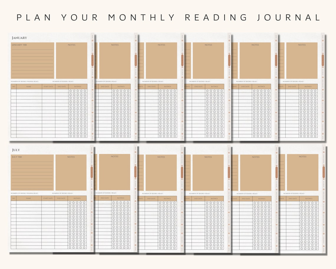 Digital Reading Journal Reading Tracker Reading Journal | Etsy