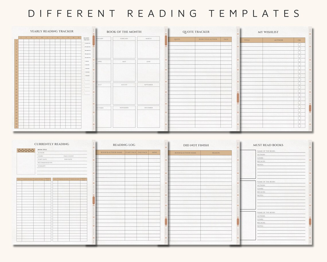 Digital Reading Journal Reading Tracker Reading Journal | Etsy