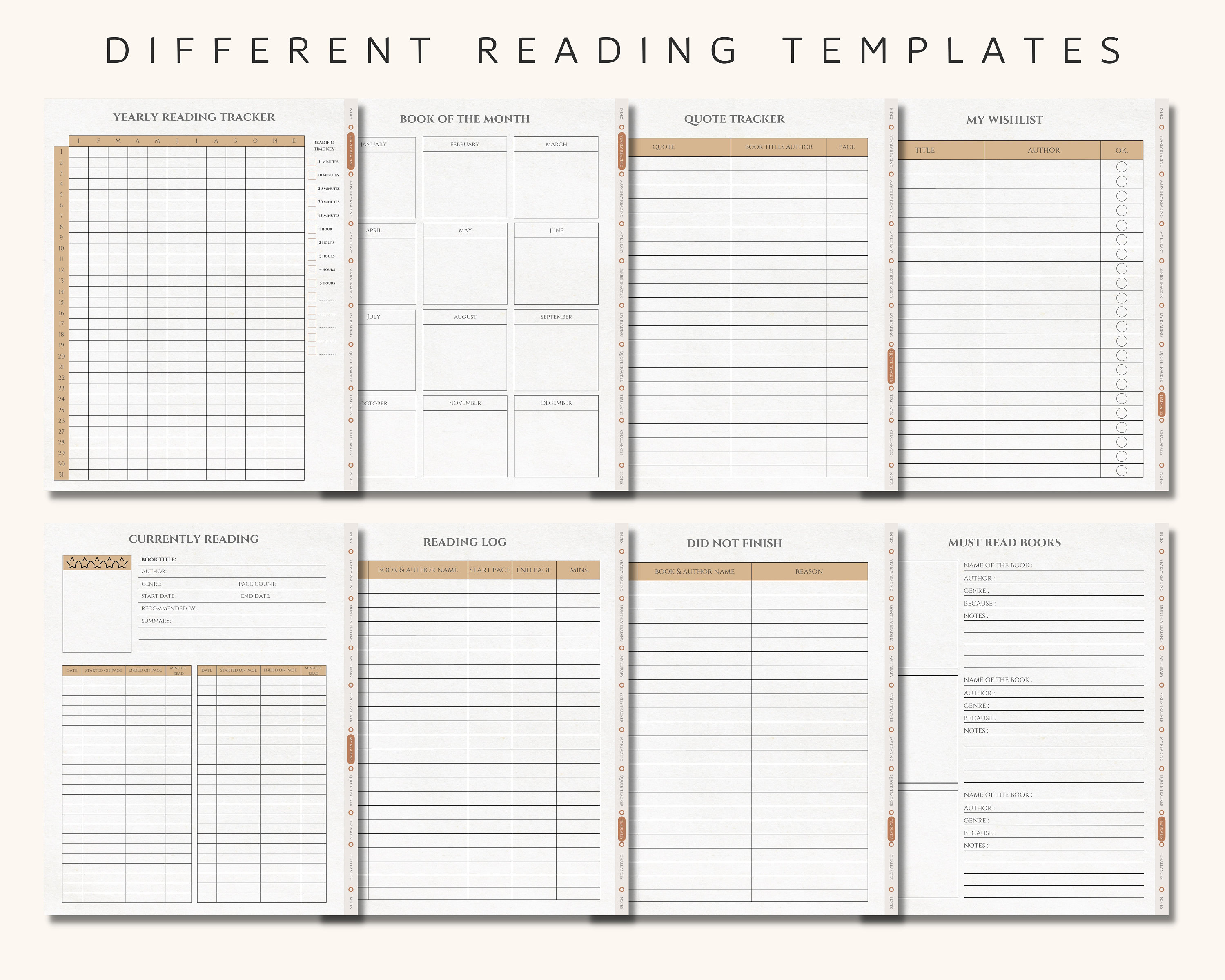Digital Reading Journal Reading Tracker Reading Journal - Etsy