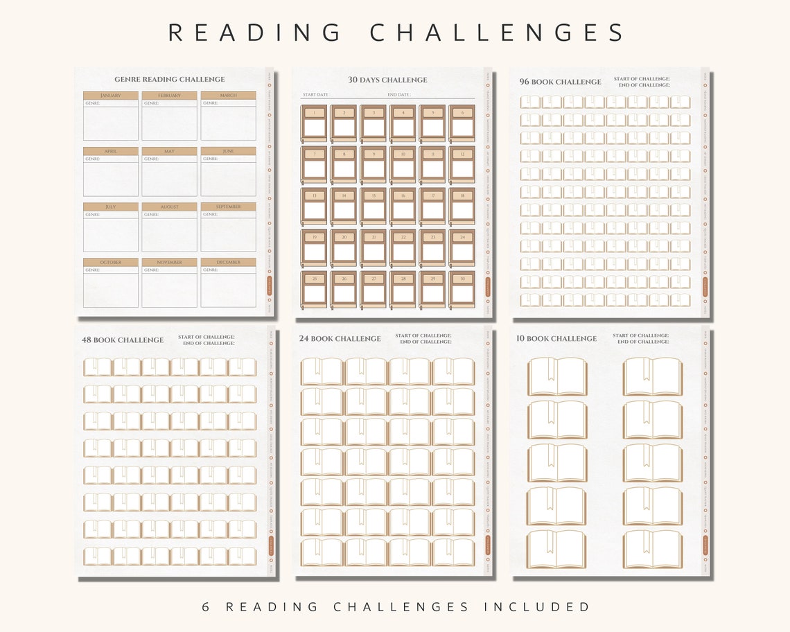 Digital Reading Journal Reading Tracker Reading Journal | Etsy