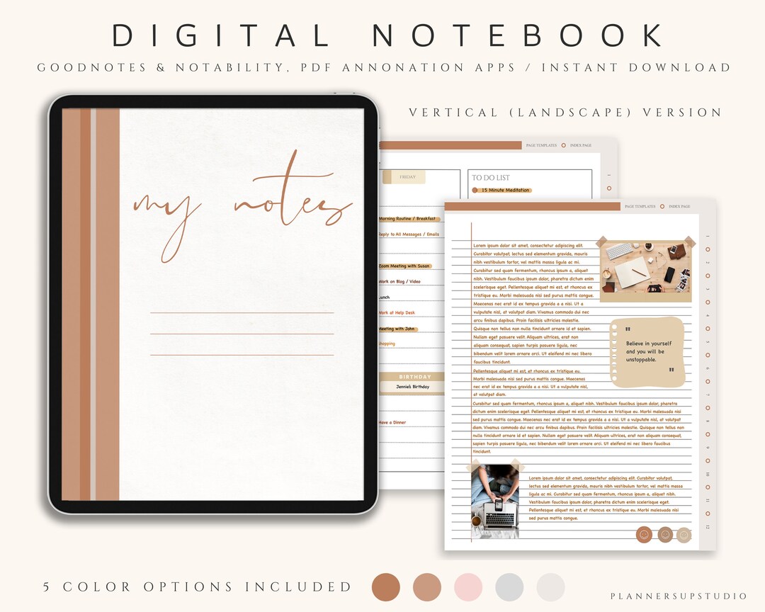 Digital Hyperlinked Notebook, Notebook With Tabs for Goodnotes and ...
