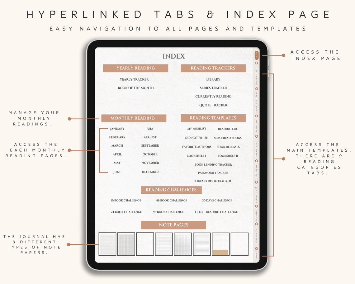 Digital Reading Journal Reading Tracker Reading Journal - Etsy
