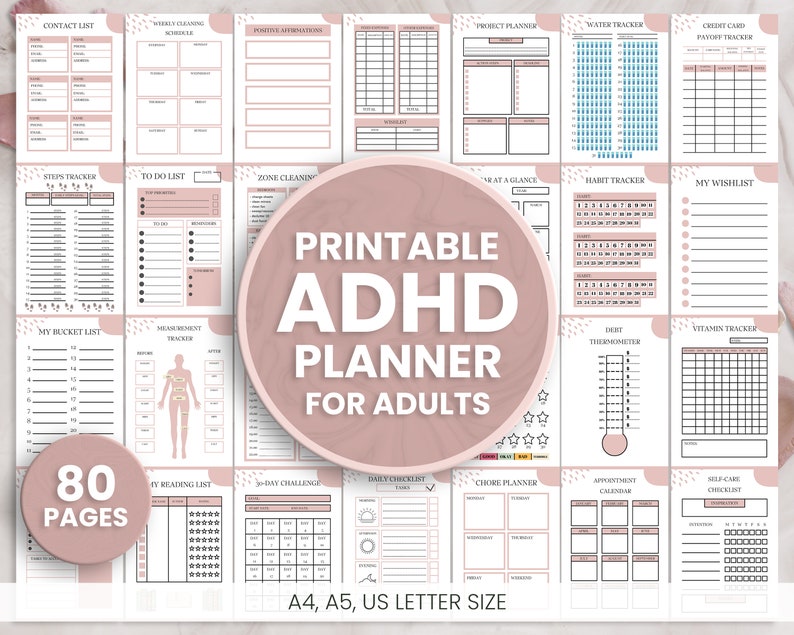 ADHD Planner Adult ADHD Journal Adhd Productivity Planner - Etsy