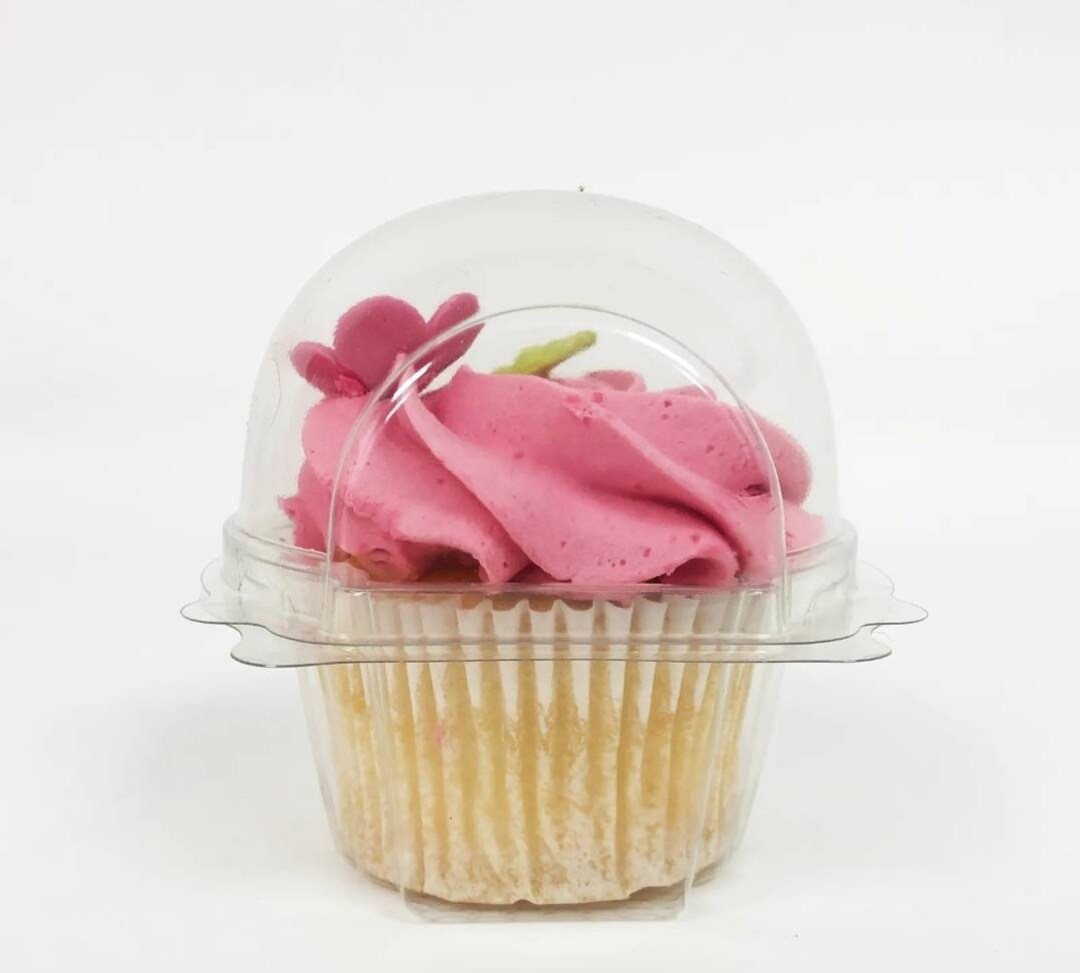 Single Cupcake Pods Cupcake Boxes Hinged Individual Cake Holder Plastic ...