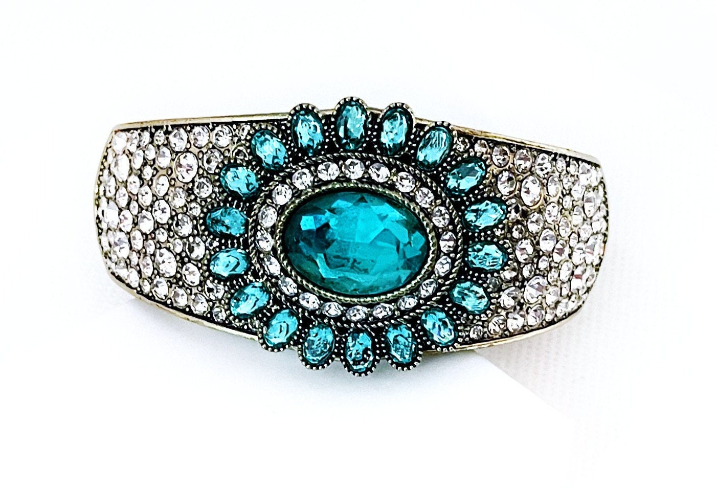 Heidi Daus Dazzling Delight Blue Crystal Cuff Bracelet - Etsy