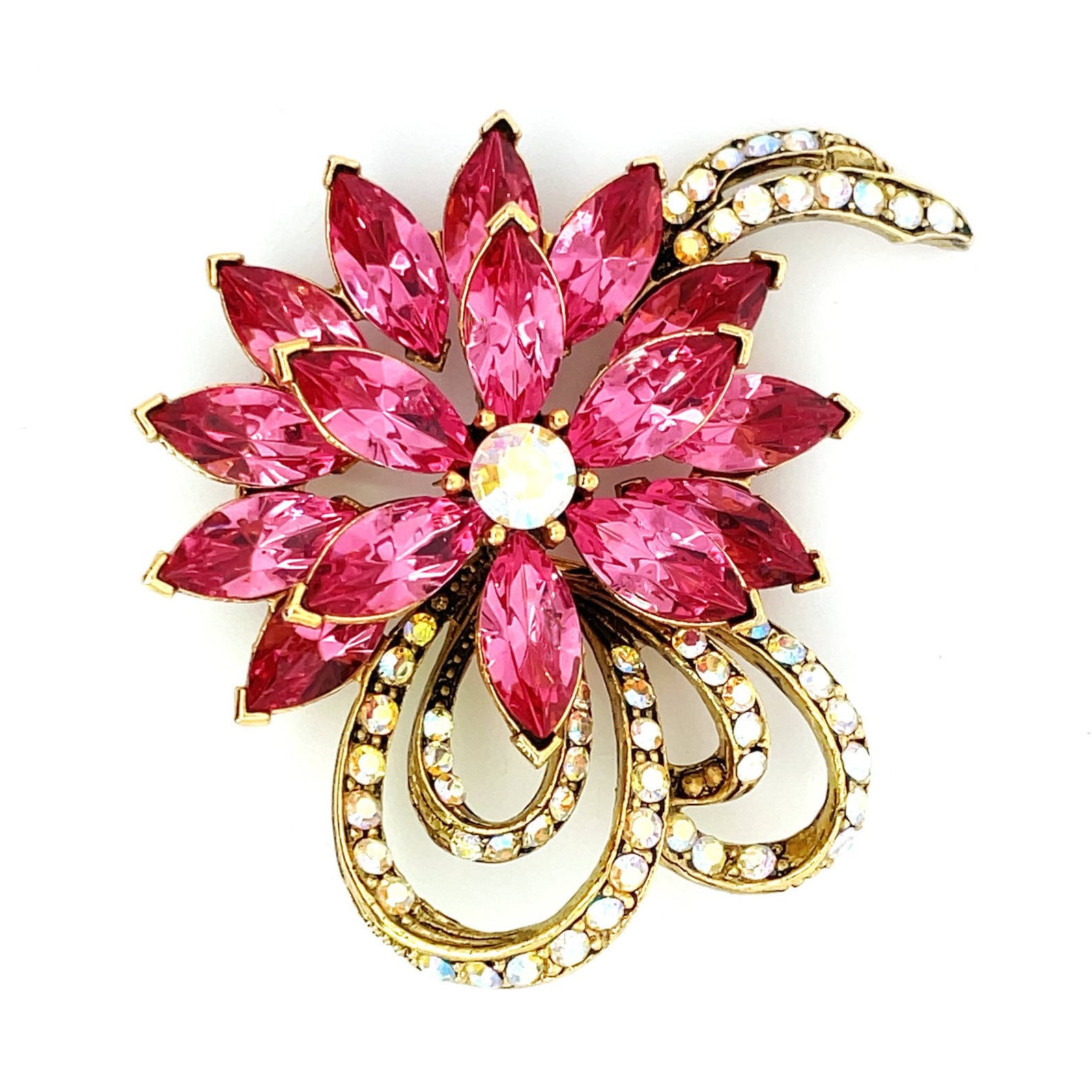 Vintage Pink Weiss Vintage Brooch Pin, Vintage Pink Brooch - Etsy