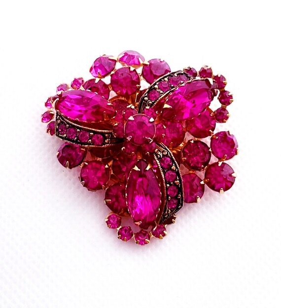 Vintage brooch pink - Gem