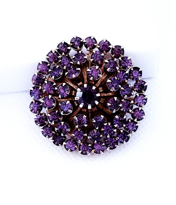 vintage weiss purple brooch - Gem