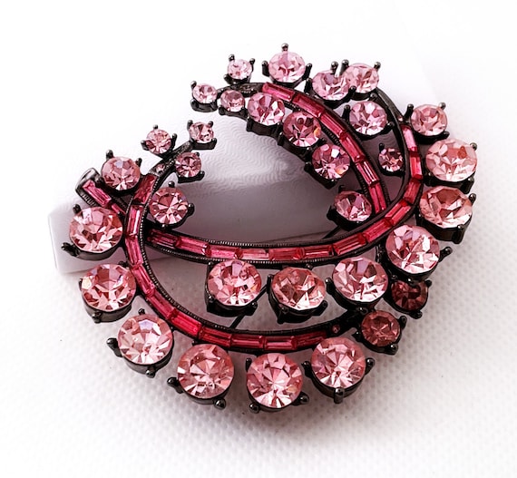 Brilliant Vintage Pink Cherry Blossom Rhinestone Broo… - Gem