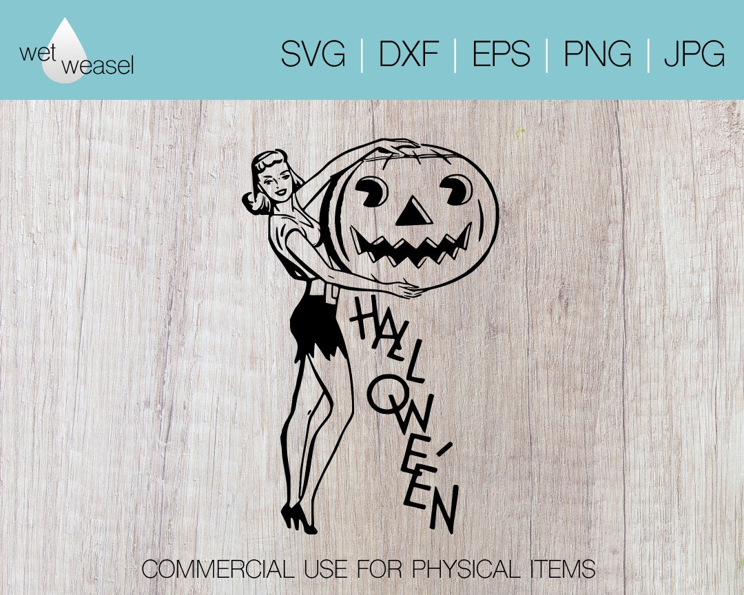 Vintage Halloween Pinup Digital File - Svg, Png, Dxf, Eps, Jpg, Cricut ...