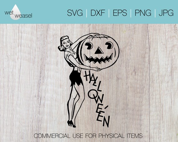 Vintage Halloween Pinup Digital File Svg Png Dxf Eps - Etsy