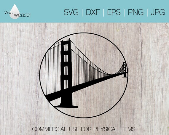 Golden Gate Bridge Digital File Svg Png Dxf Eps Jpg - Etsy
