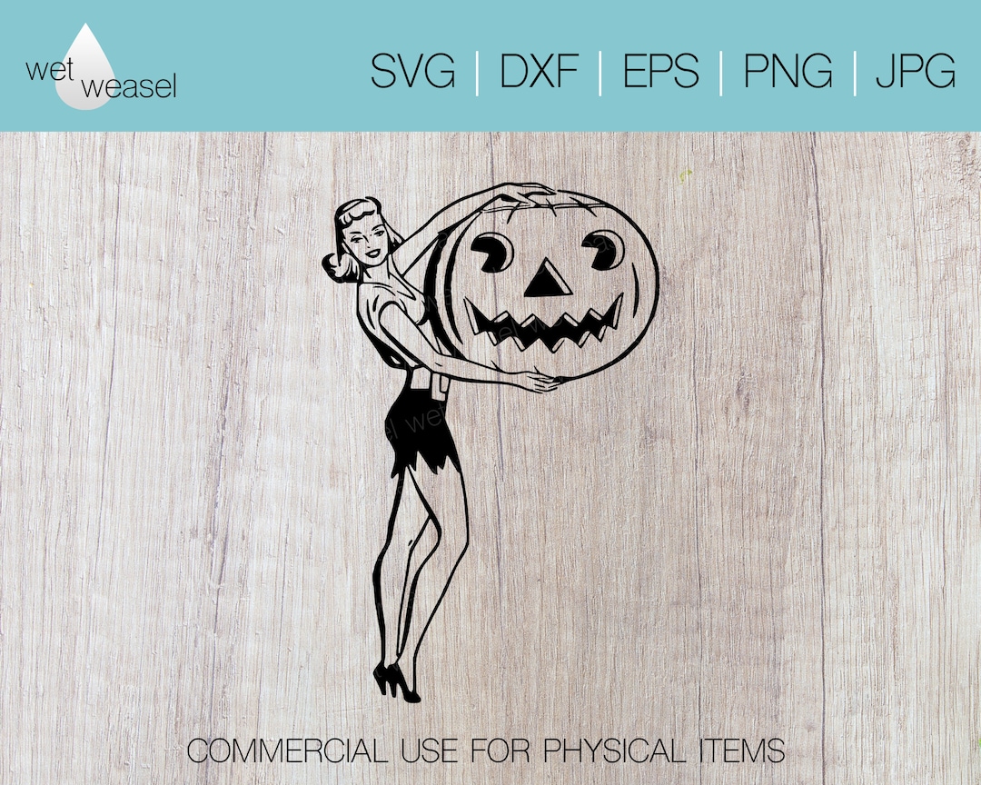 Vintage Halloween Pinup Digital File Svg, Png, Dxf, Eps, Jpg, Cricut - Etsy