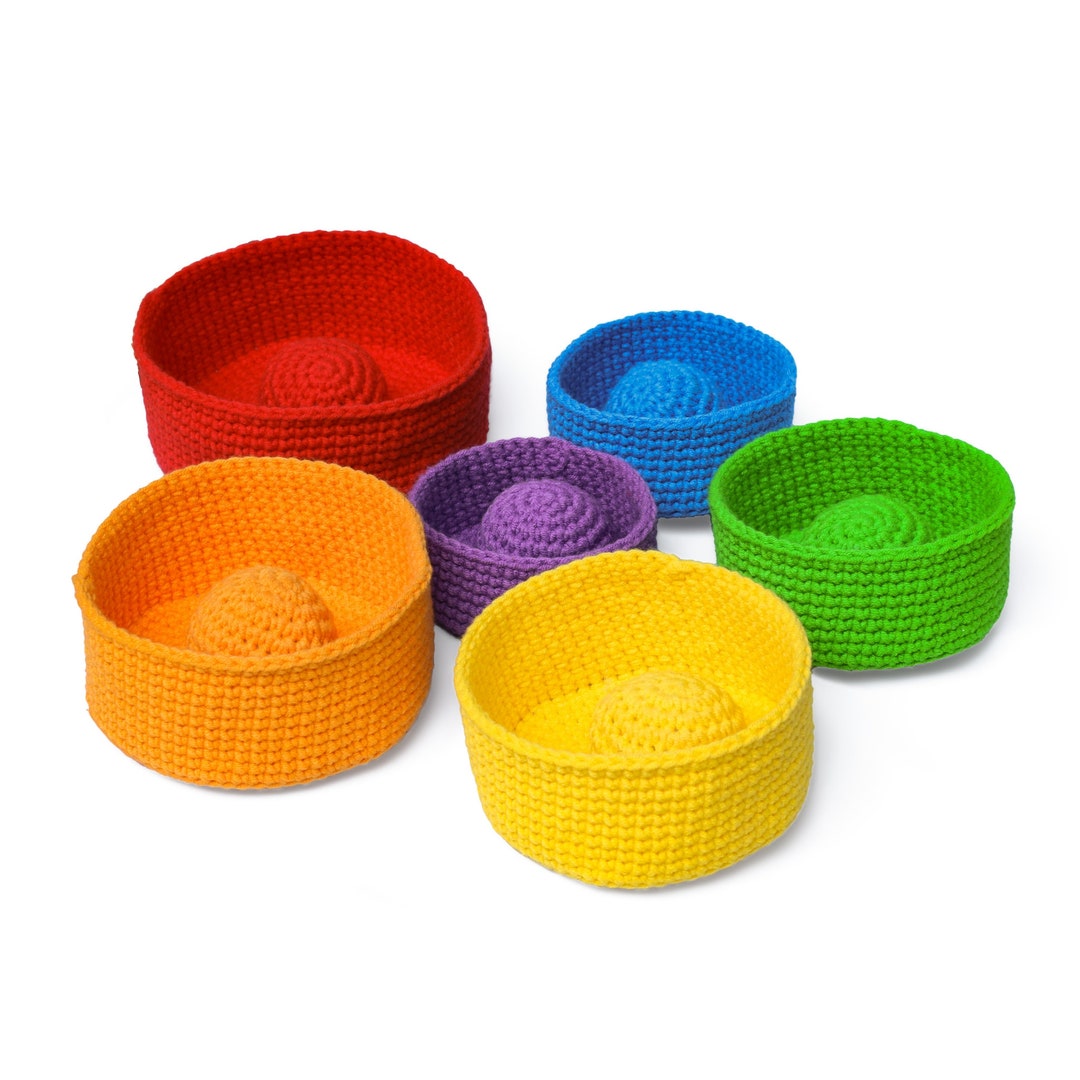Crochet Bowls and Balls for Toddlers Crochet Stacking Game Montessori ...