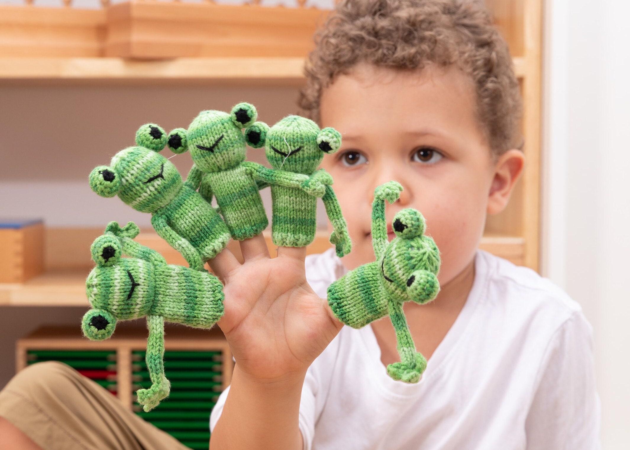 Finger Puppet Frogs 5 Little Speckled Frogs Baby Toy 6-12 Month Crochet ...