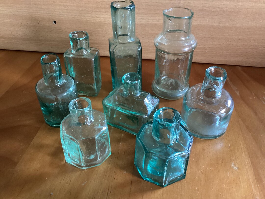 Victorian Ink Jars | 1890’s | Glass Inkwell | Antique Writing Pen Pot ...