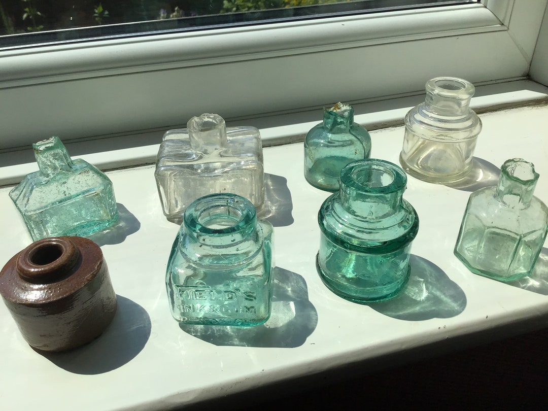 Victorian Ink Jars 1890s Glass Inkwell Antique Writing - Etsy