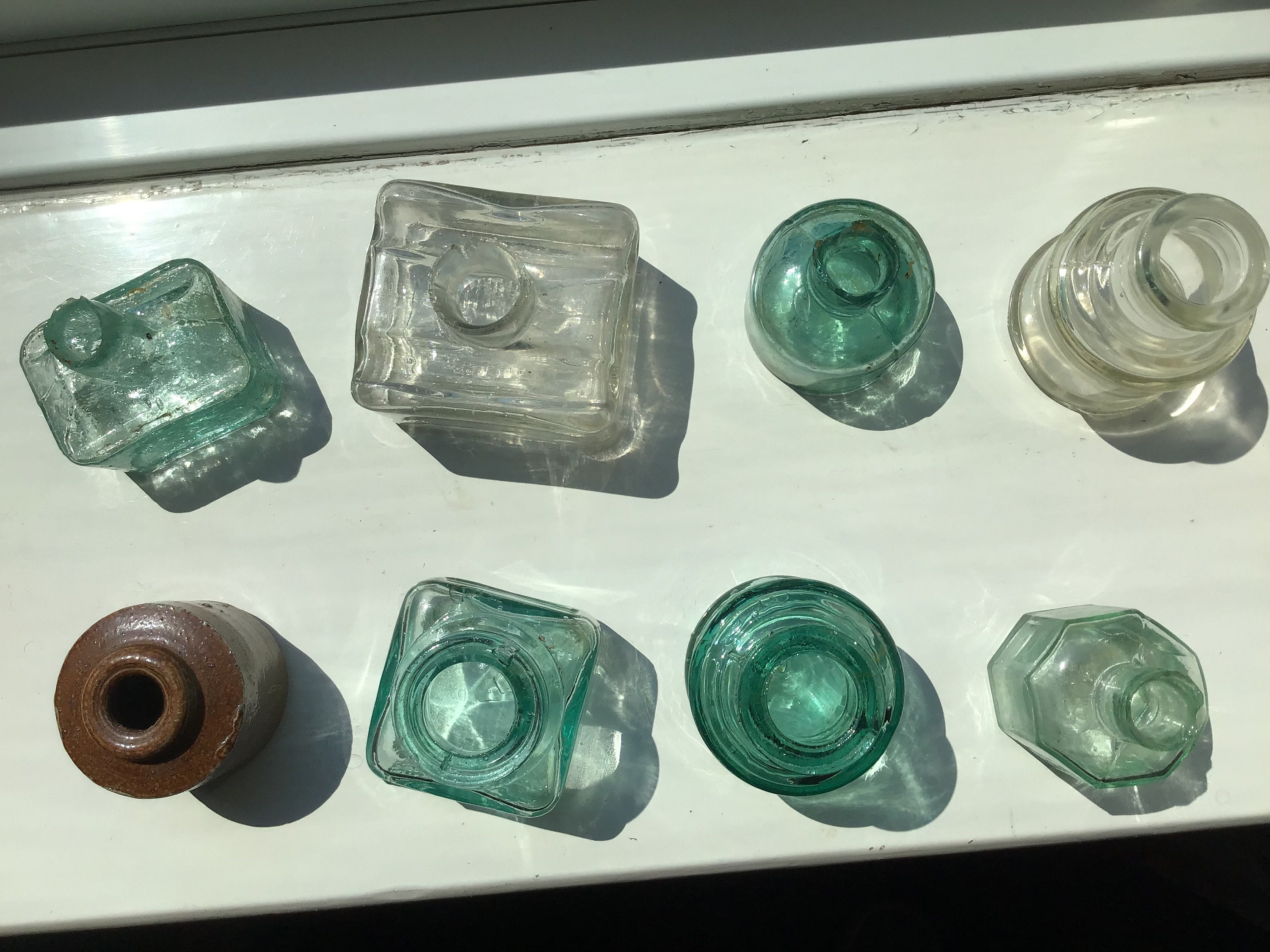 Victorian Ink Jars 1890s Glass Inkwell Antique Writing Pen Pot Vintage ...