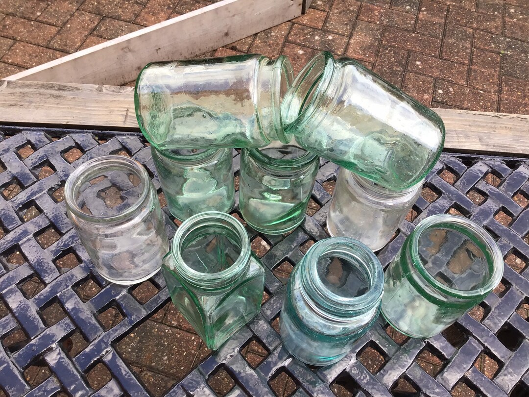 Victorian Glass Jars 1890s Antique Glass Hand Crafted Preserve Jars ...