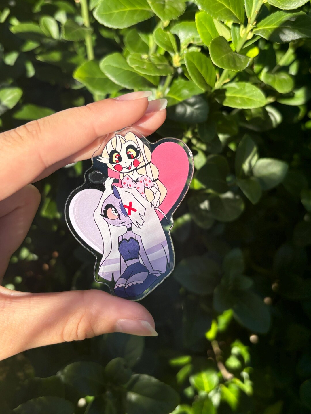 Sleepover Charlie and Vaggie Keychain Hazbin Hotel - Etsy