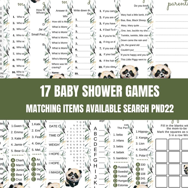 Diy Panda Party Game - Etsy